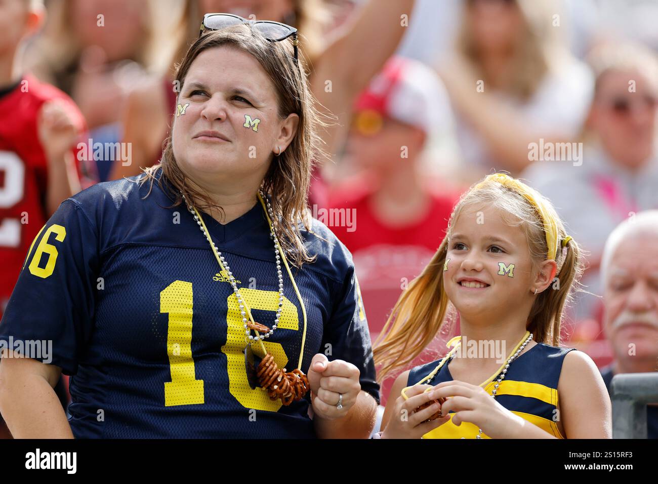 TAMPA, FL - DECEMBER 31: Michigan Wolverines fans look on during the ...