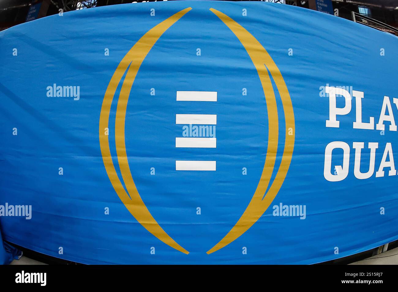 GLENDALE, AZ - DECEMBER 31: The CFP logo banner before the Penn State ...