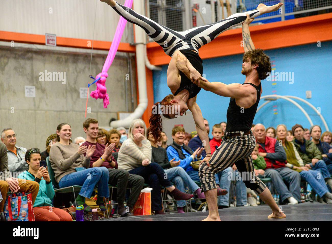 Performers from the New England Center of Circus Arts in Brattleboro ...