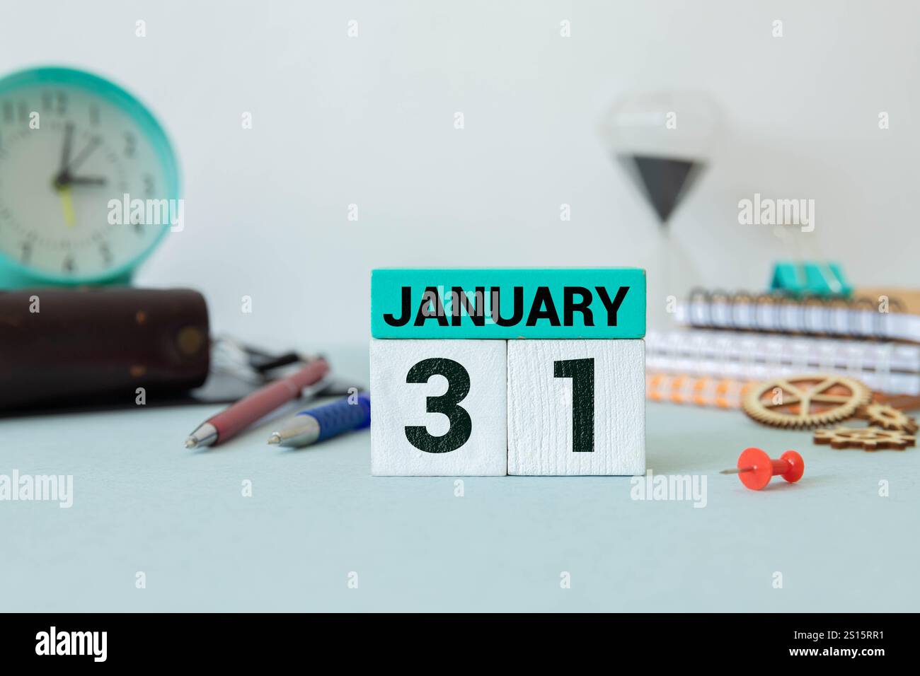 Wooden Calendar Showing the Date of January 31th. Day 31 of January ...