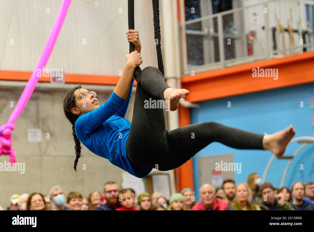 Performers from the New England Center of Circus Arts in Brattleboro ...