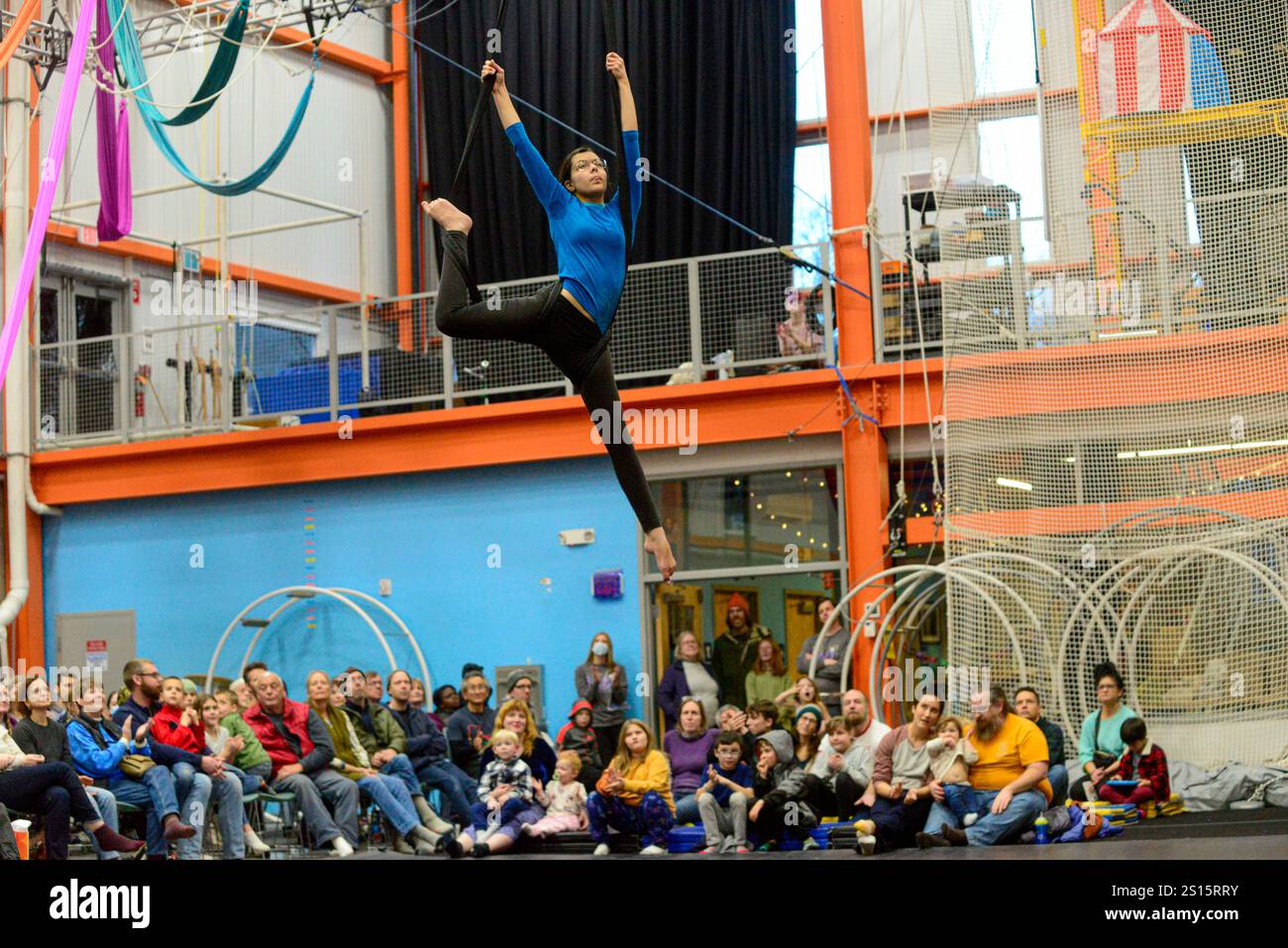 Performers from the New England Center of Circus Arts in Brattleboro ...