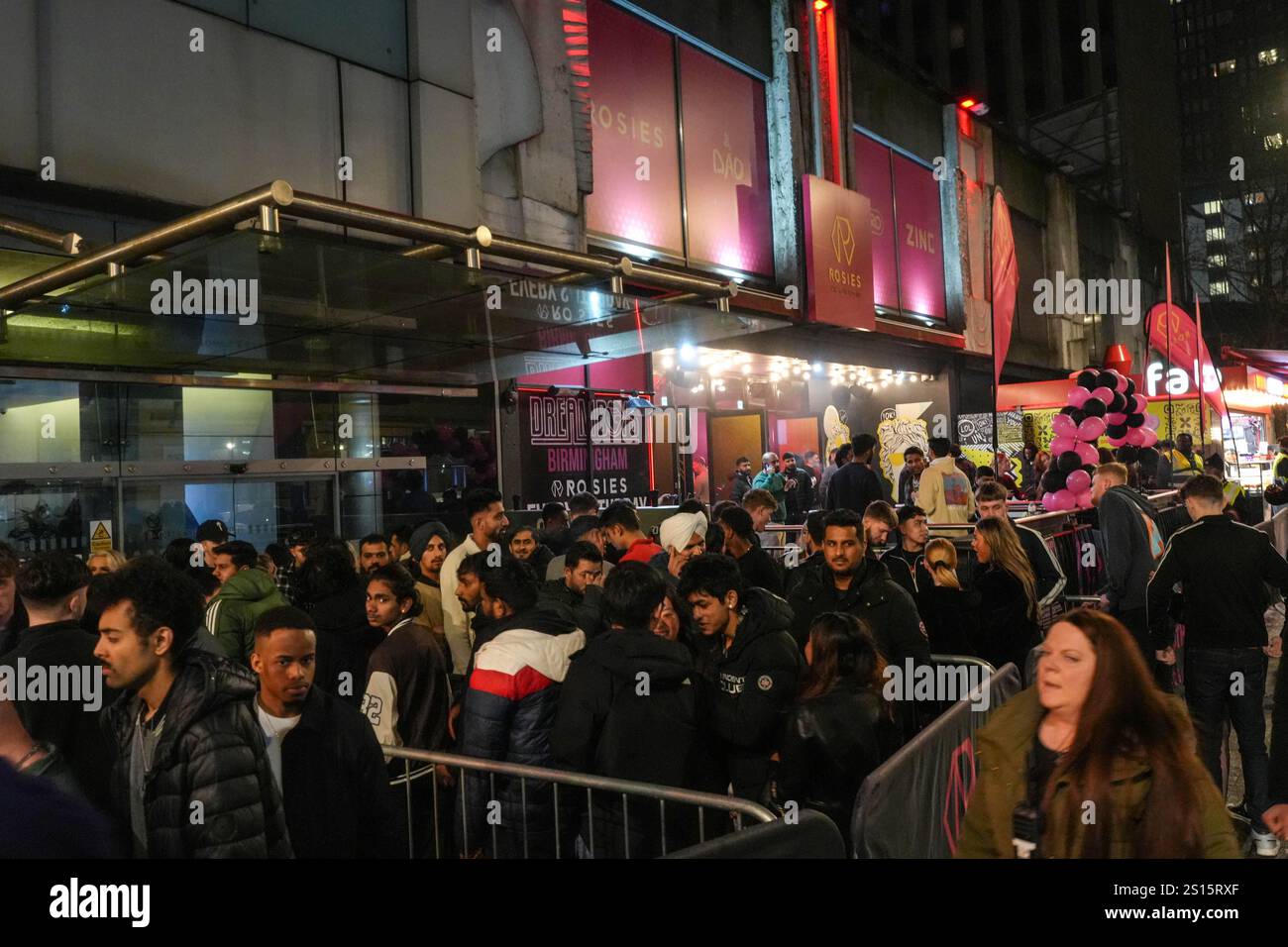 Broad Street, Birmingham 31st December 2024 - Huge queues have formed ...
