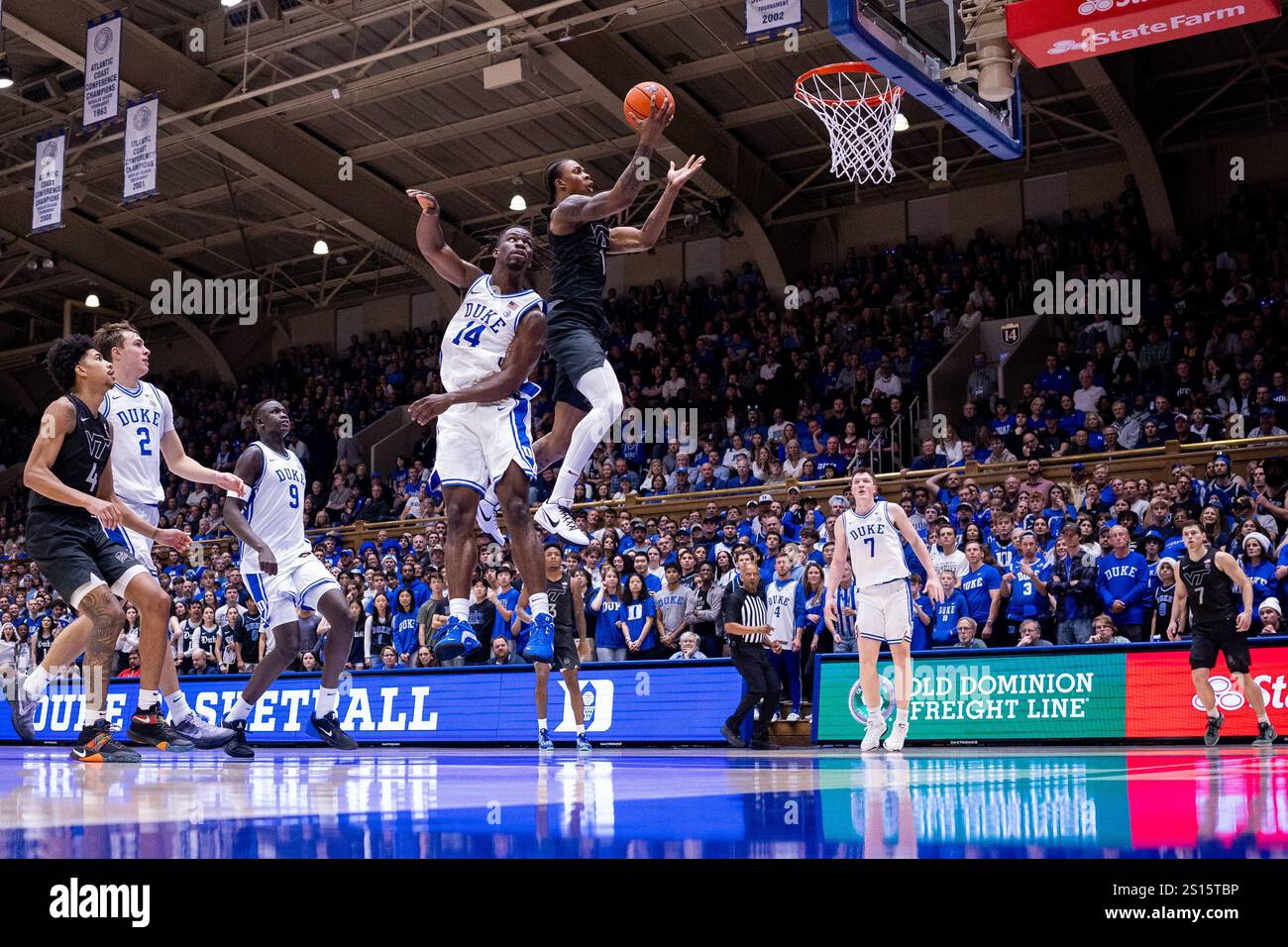 Durham, NC, USA. 31st Dec, 2024. Virginia Tech forward Tobi Lawal (1 ...