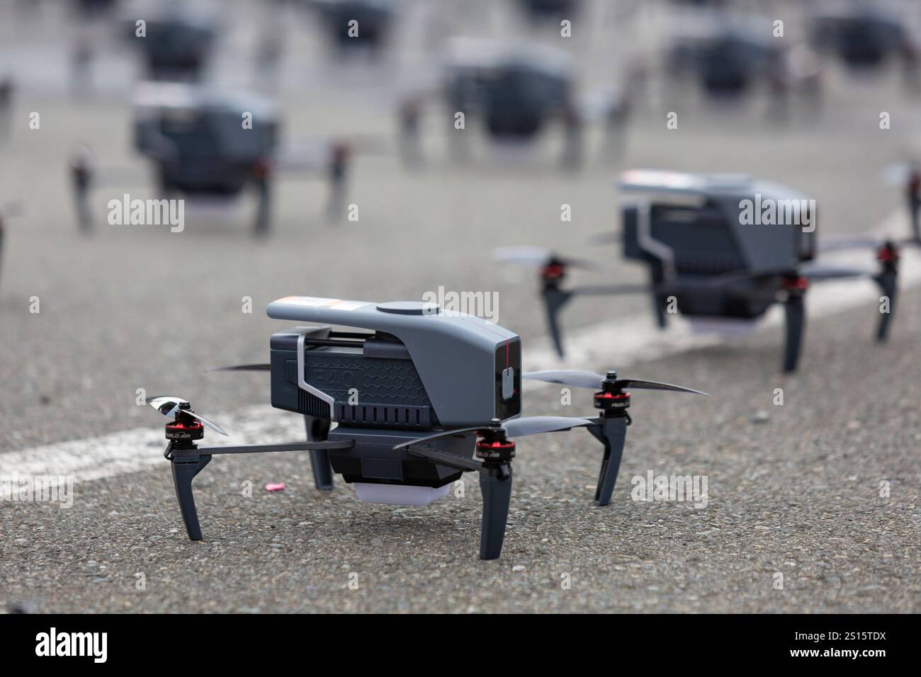 Seattle, Washington, USA. 31st Dec, 2024. A fleet of drones are ...