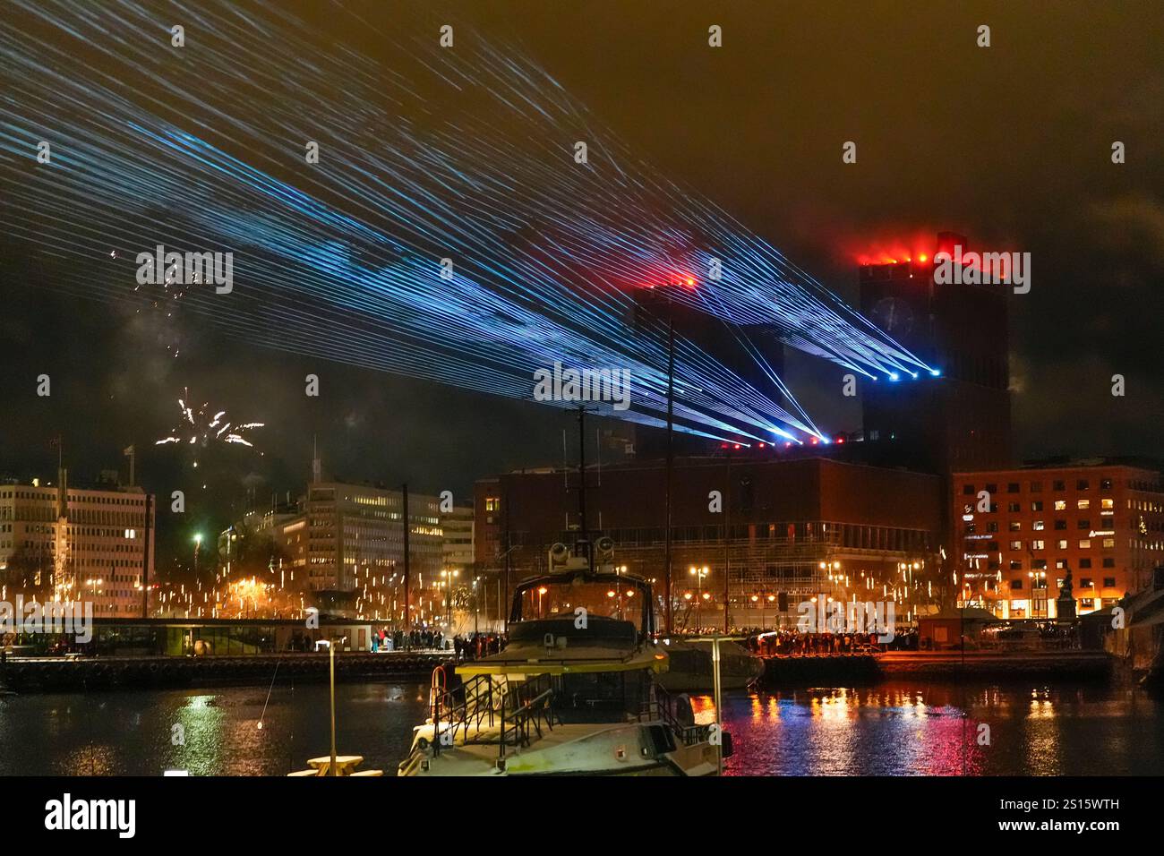 Oslo, Norway. 01st Jan, 2025. Oslo 20250101. Oslo Municipality rings in ...