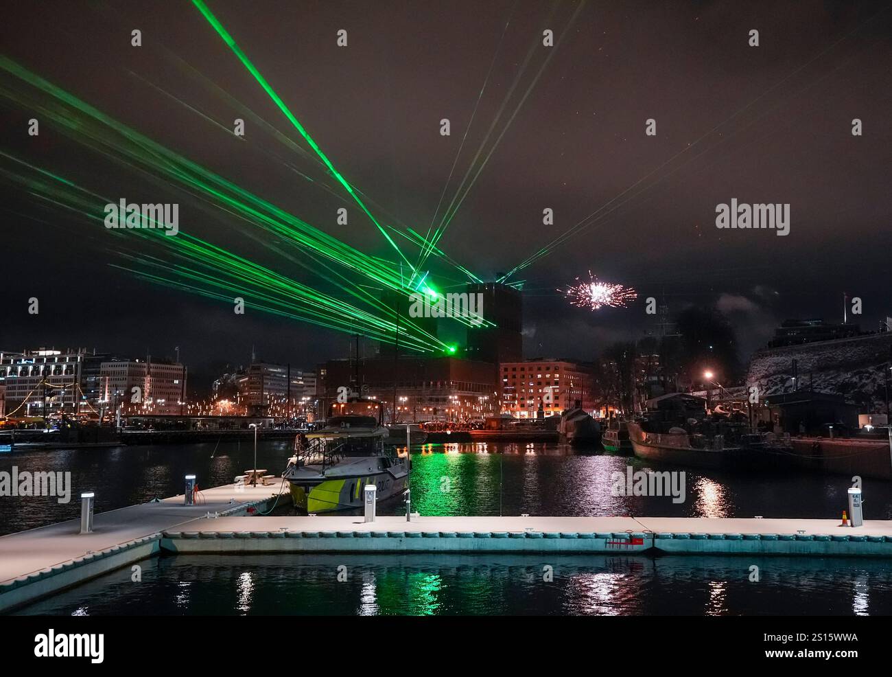 Oslo, Norway. 01st Jan, 2025. Oslo 20250101. Oslo Municipality rings in ...