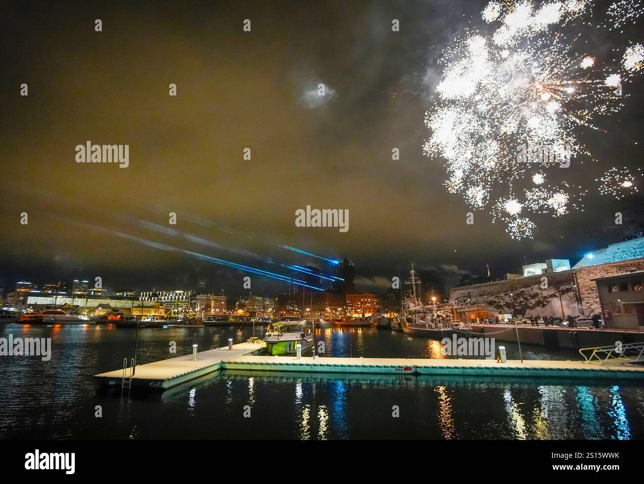 Oslo, Norway. 01st Jan, 2025. Oslo 20250101. Oslo Municipality rings in ...