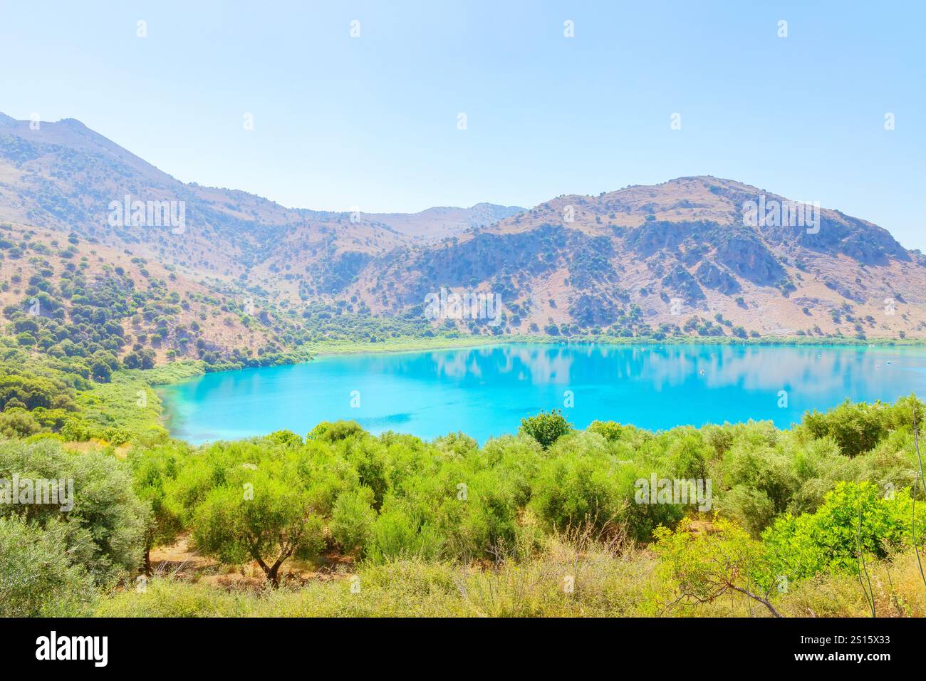 Lake Kournas, Georgioupolis, Chania, Crete, Greek Islands, Greece Stock ...