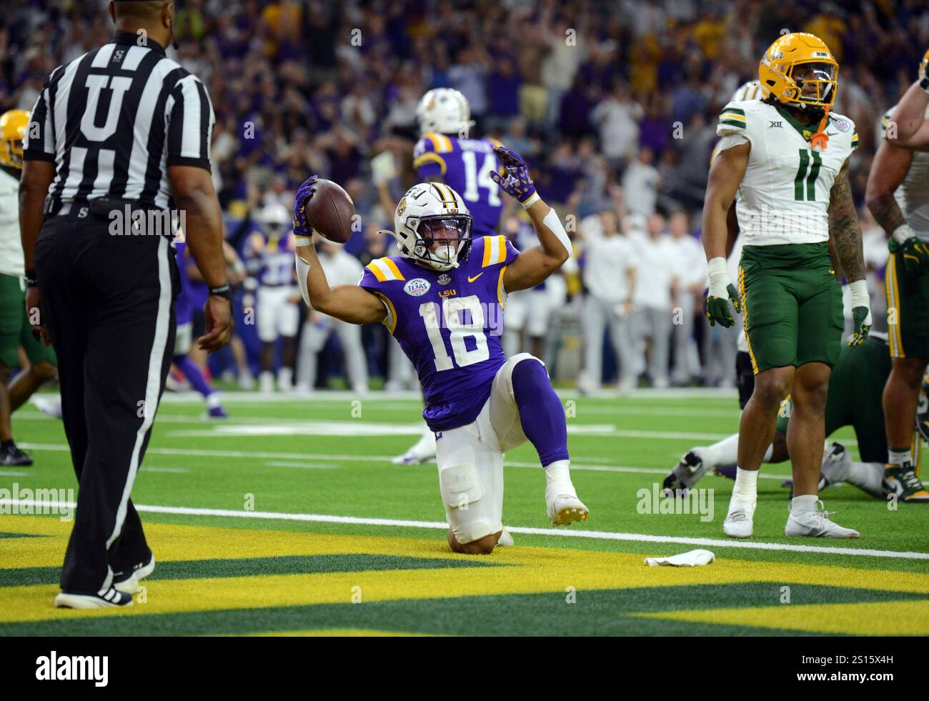 HOUSTON, TX - DECEMBER 31: LSU Tigers RB Josh Williams (18) scores a touchdown during the Kinder ...