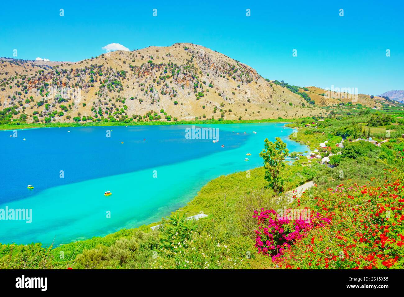 Lake Kournas, Georgioupolis, Chania, Crete, Greek Islands, Greece Stock ...