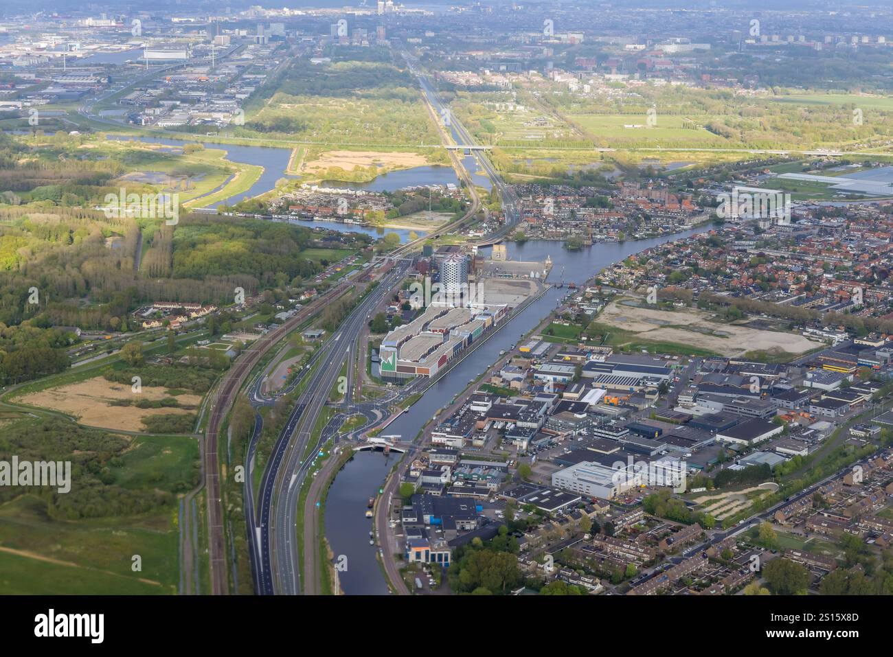 Aerial view of city Amsterdam, Netherlands is composed panorama of over ...