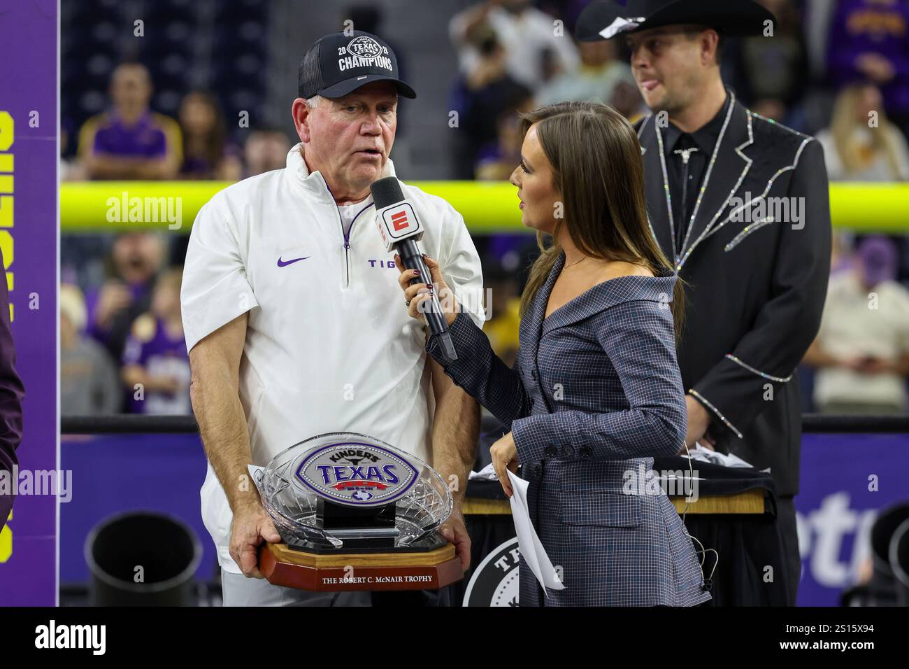 HOUSTON, TX - DECEMBER 31: LSU Tigers head coach Brian Kelly is ...