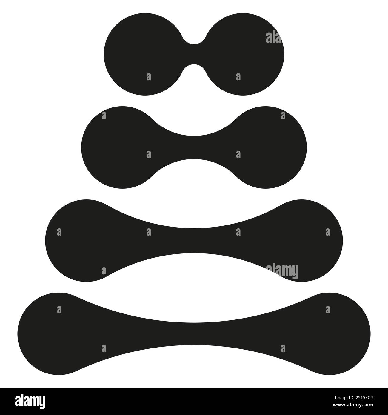 Abstract circle design. Geometric black shapes. Modern layered pattern ...