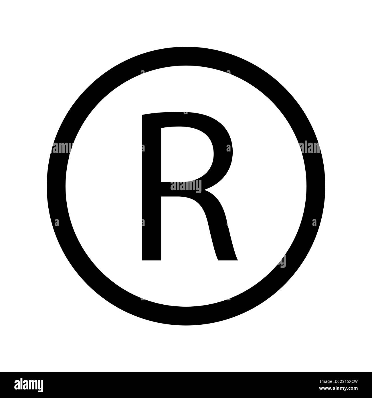 Registered trademark icon. Bold letter R. Monochrome circle vector. Legal brand symbol Stock ...