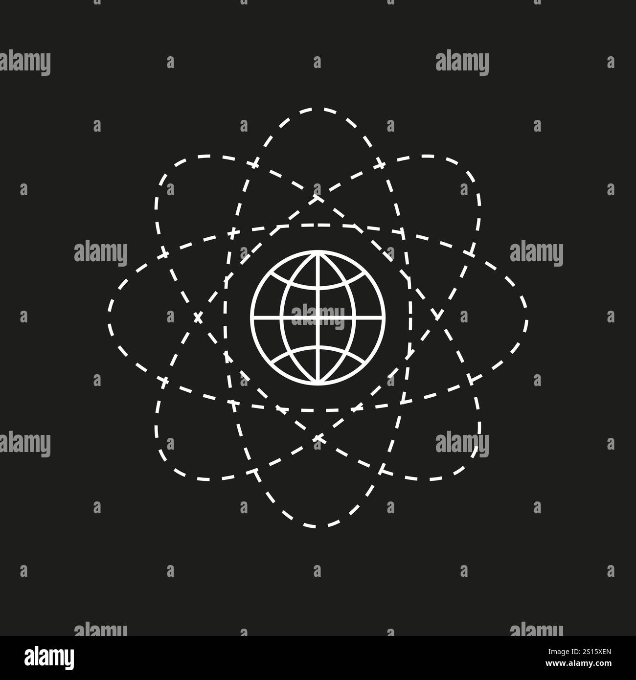 Global orbit icon. Atomic globe vector. World connection symbol ...