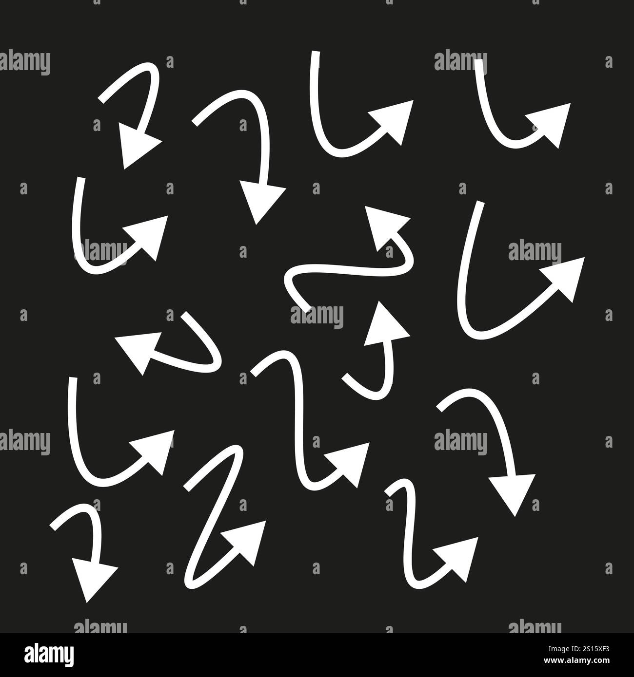 Curved Arrow Symbols Abstract Directional Design Black On Dark Background Dynamic Vector