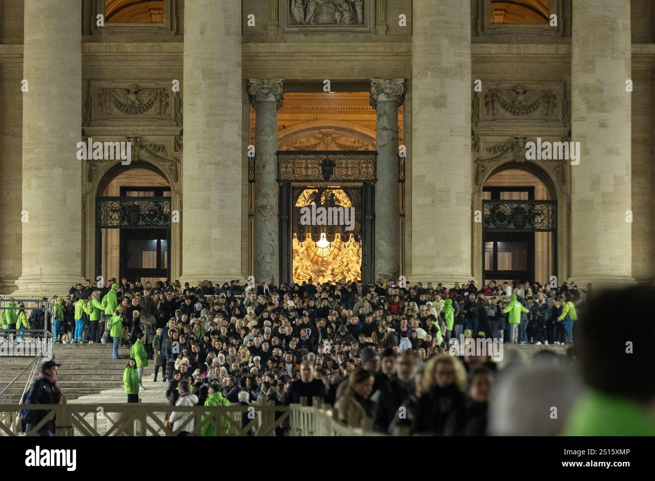 Rome, Italy. 31st Dec, 2024. Faithful leave St. Peter's Basilica after ...