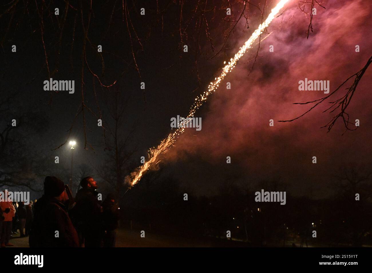 Prague, Czech Republic. 31st Dec, 2024. New Year's Eve fireworks in ...