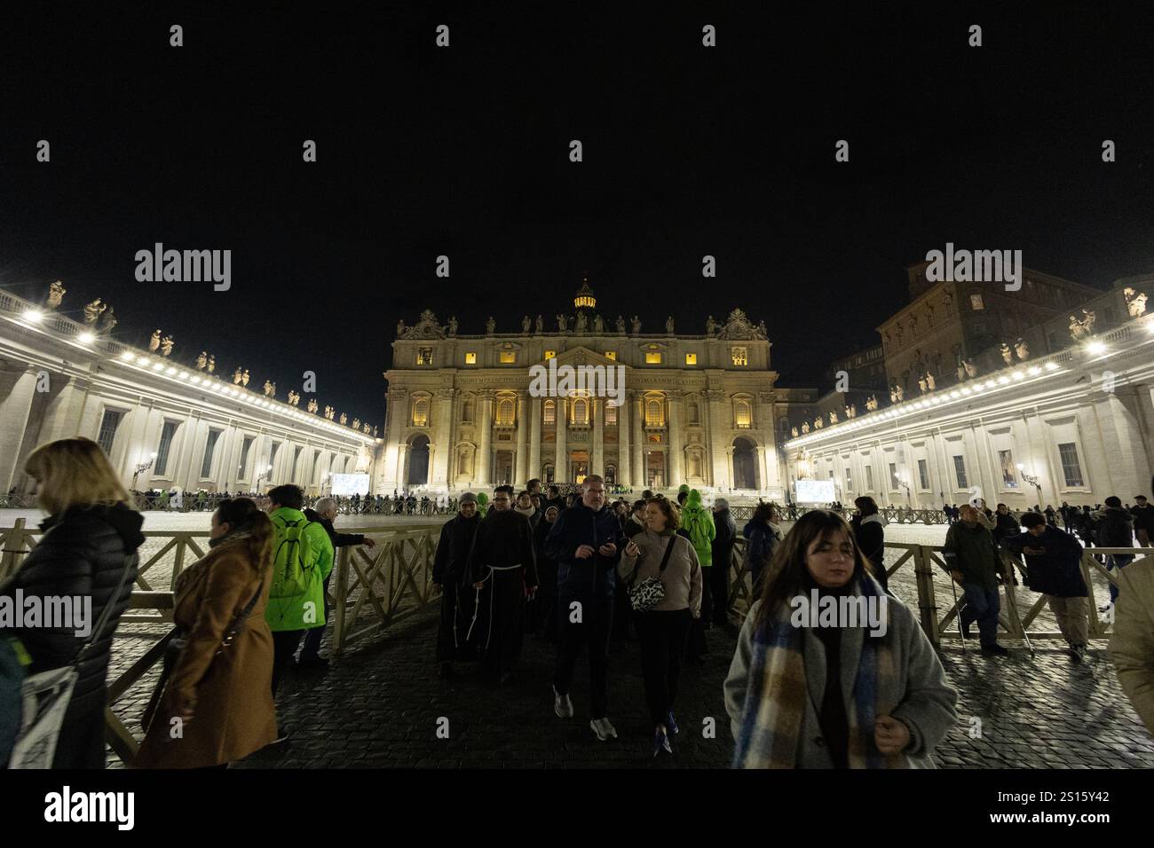Rome, Italy. 31st Dec, 2024. Faithful leave St. Peter's Basilica after ...