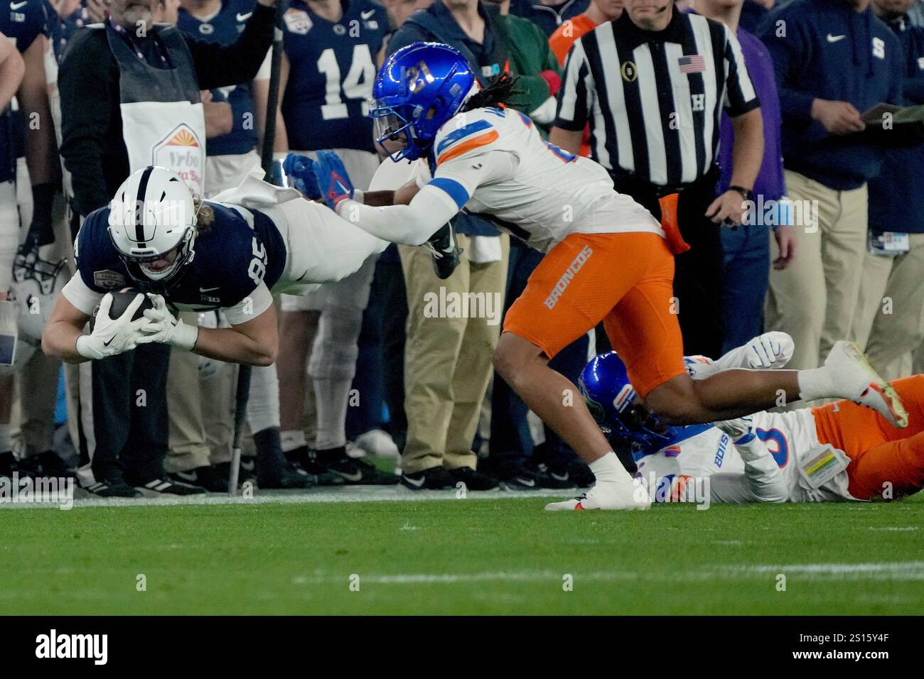 Penn State tight end Luke Reynolds dives for yards against Boise State ...