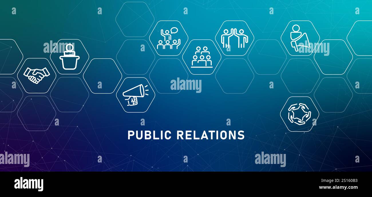 Public Relations service gradients header illustration concept of ...