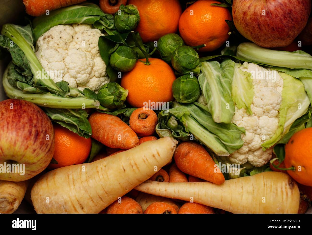 File photo dated 22/12/23 of a crate of fresh fruit and vegetables ...