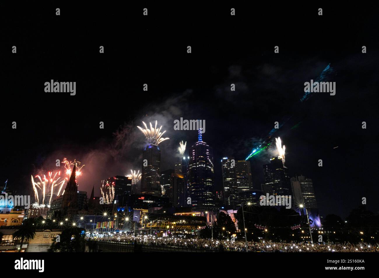 Fireworks light up Melbourne's cityscape, with Flinders Street Station ...