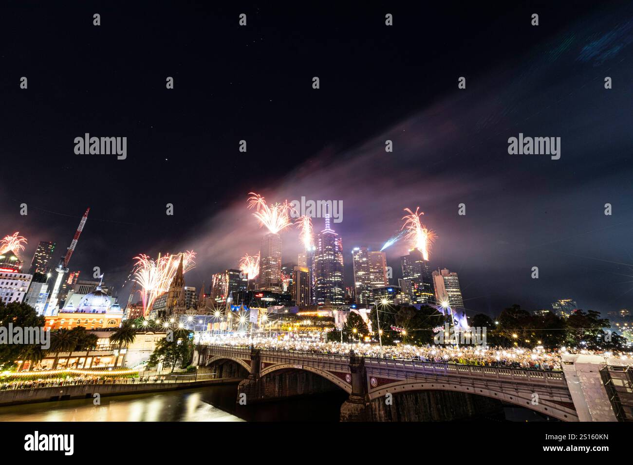 Fireworks light up Melbourne's cityscape, with Flinders Street Station ...