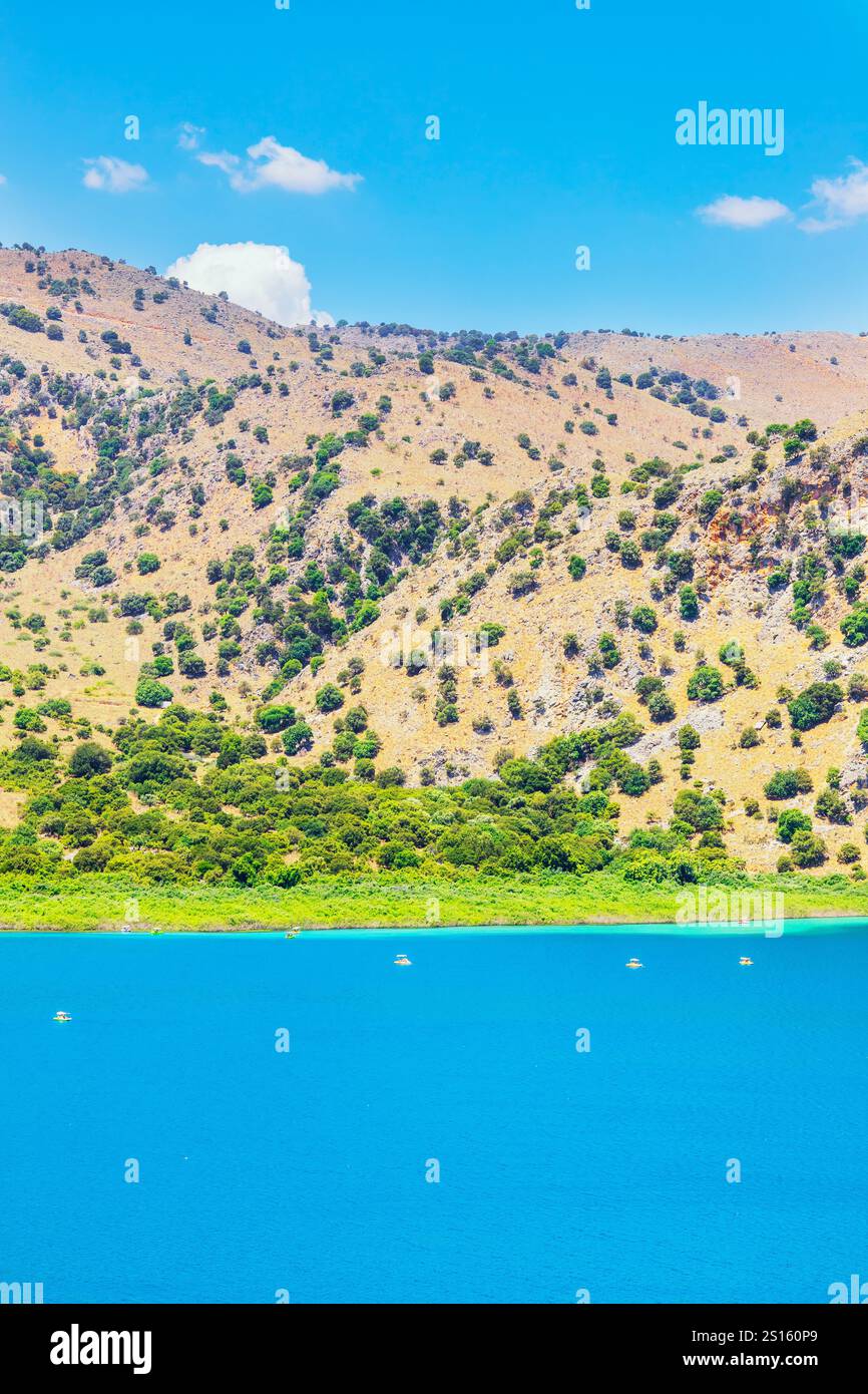 Lake Kournas, Georgioupolis, Chania, Crete, Greek Islands, Greece Stock ...
