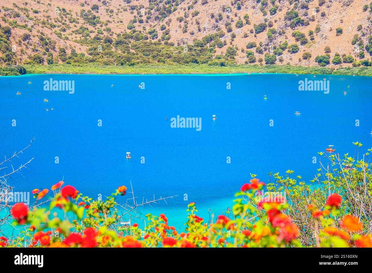 Lake Kournas, Georgioupolis, Chania, Crete, Greek Islands, Greece Stock ...