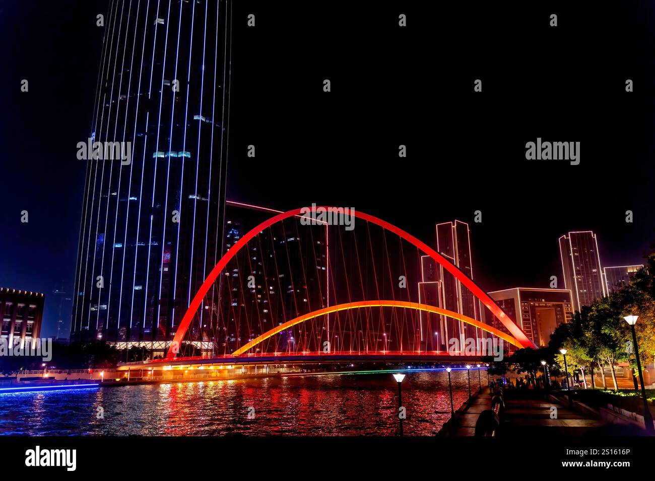 Colorful Tianjin World Financial Center Red Dagu Bridge Old Buildings ...