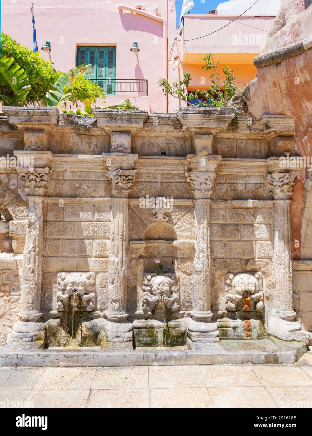 Venetian Rimondi fountain, Rethymno, Crete, Greek Islands, Greece Stock ...