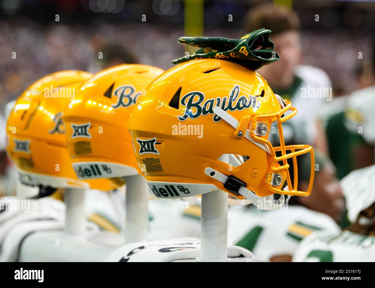 Houston, Texas, USA. 31st Dec, 2024. A pair of player gloves sit on top ...