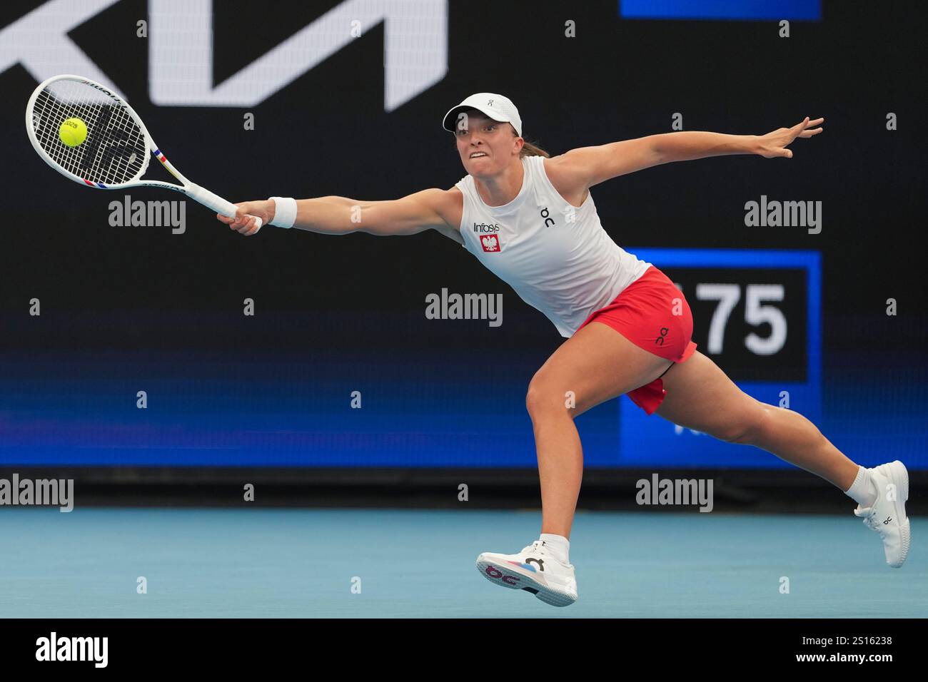 Poland's Iga Swiatek plays a forehand return to Czech Republic's ...