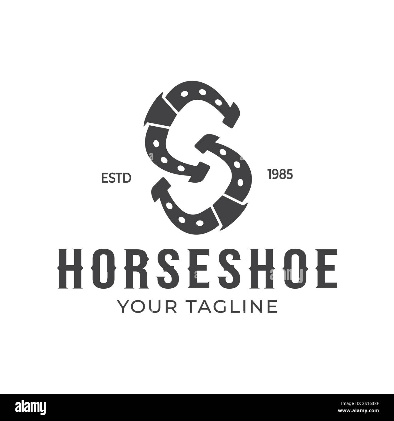 Horseshoe Logo Vector Forming Letter S, Vintage Western Country ...
