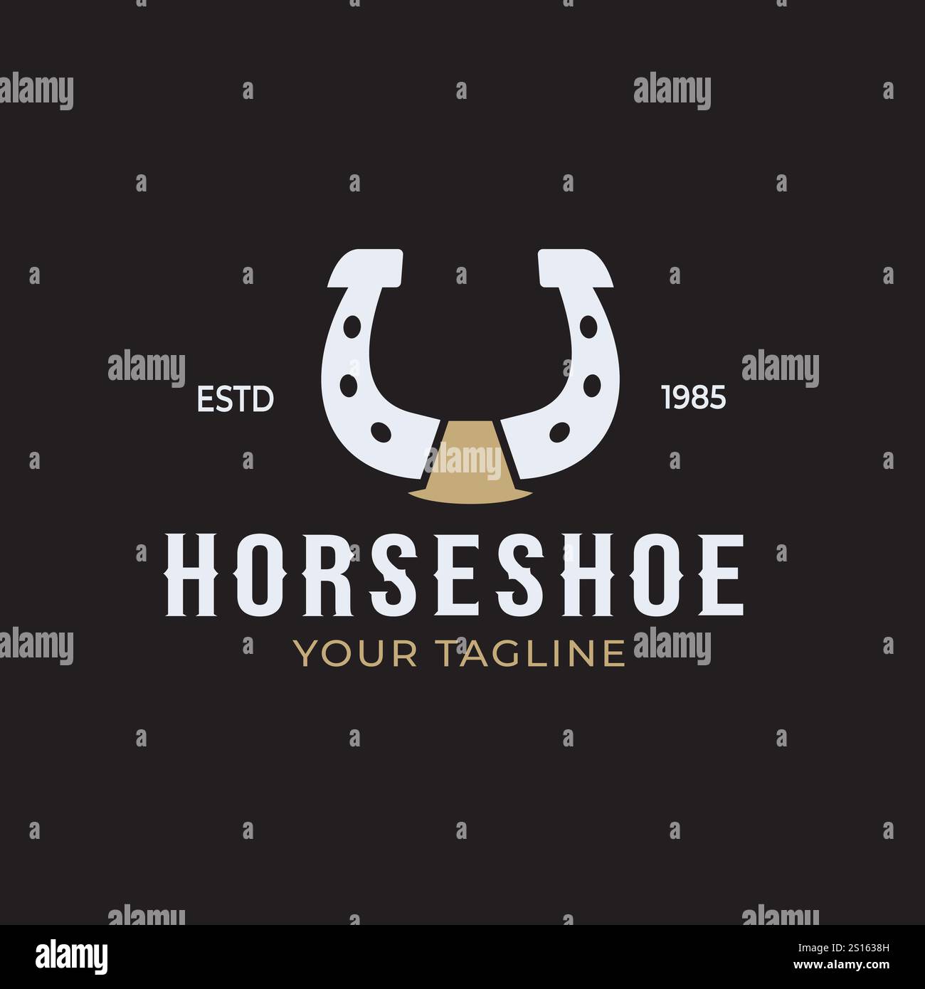 Western Country Horseshoe Logo Vector Retro Vintage Design Illustration ...