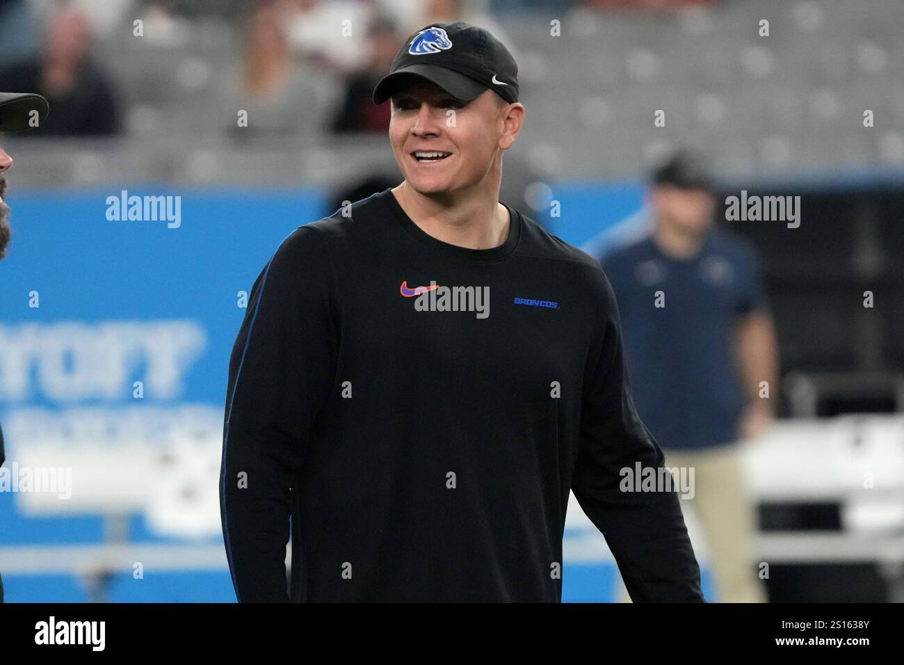 Boise State head coach Spencer Danielson smiles prior to the Fiesta ...
