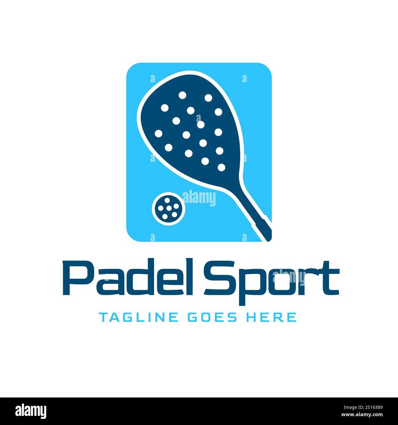 Paddle Racket Vector Illustration Design with Simple Ball blue ...