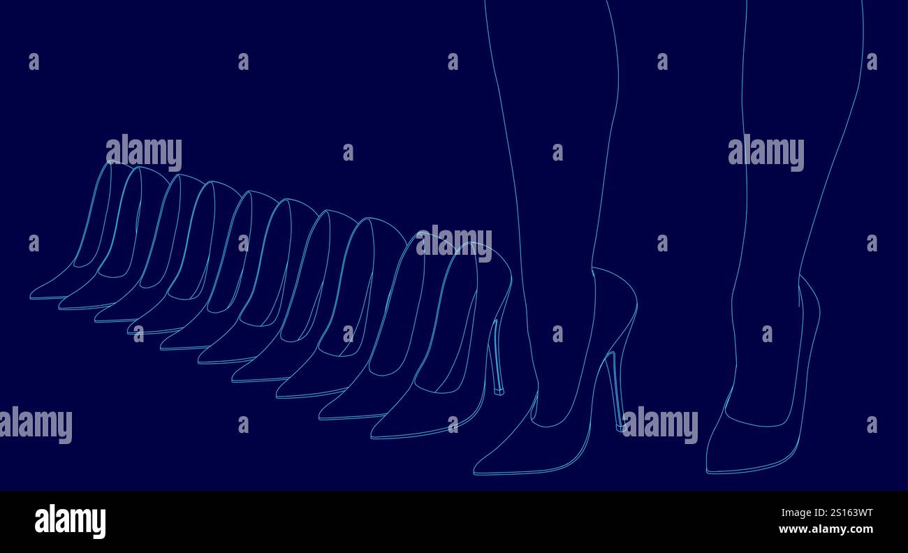 Row of legs shoes Stock Vector Images - Alamy