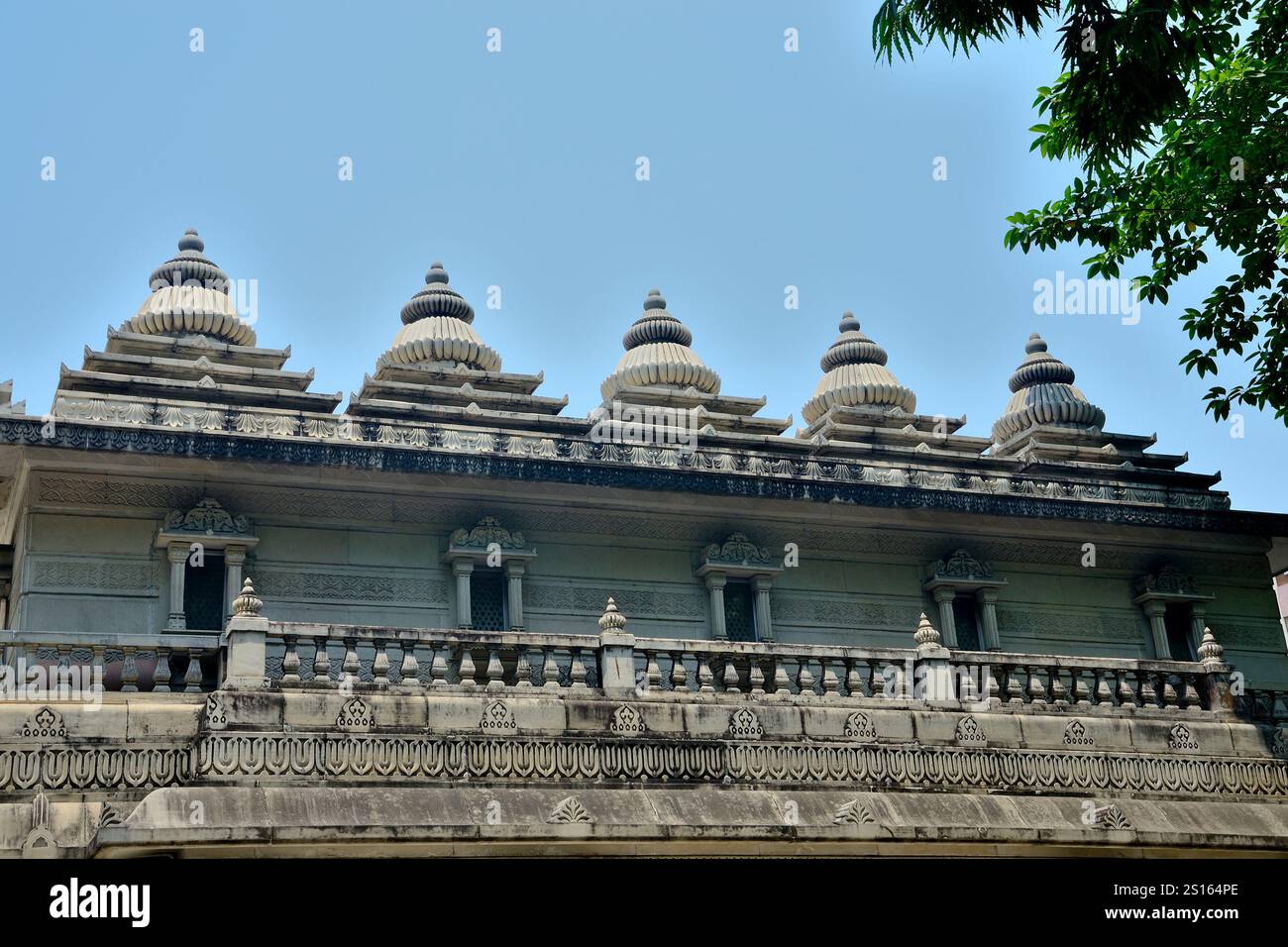 Outer view of the Birla Mandir, a Hindu temple located located on ...