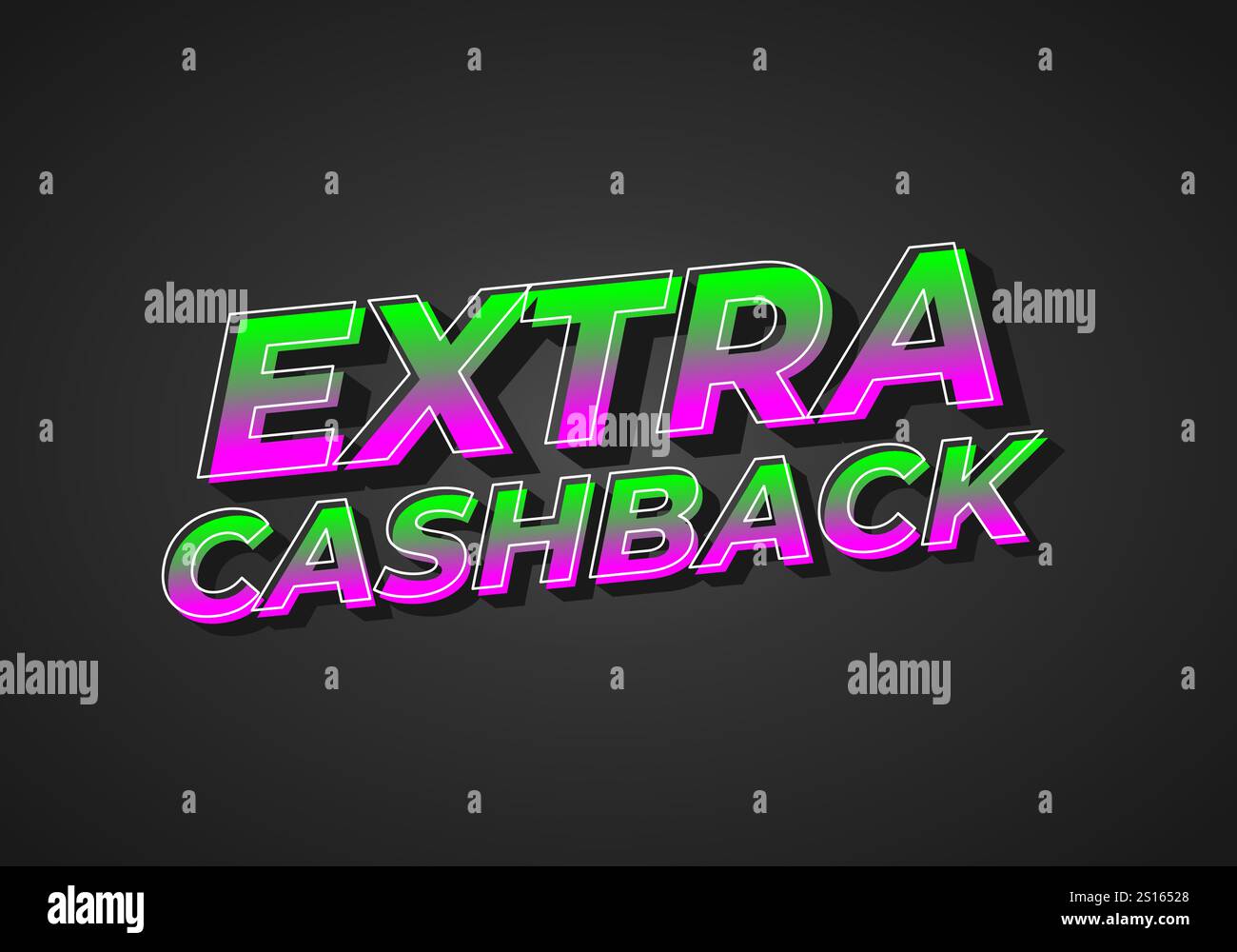Extra cash back. text effect design with extra bold font for social ...