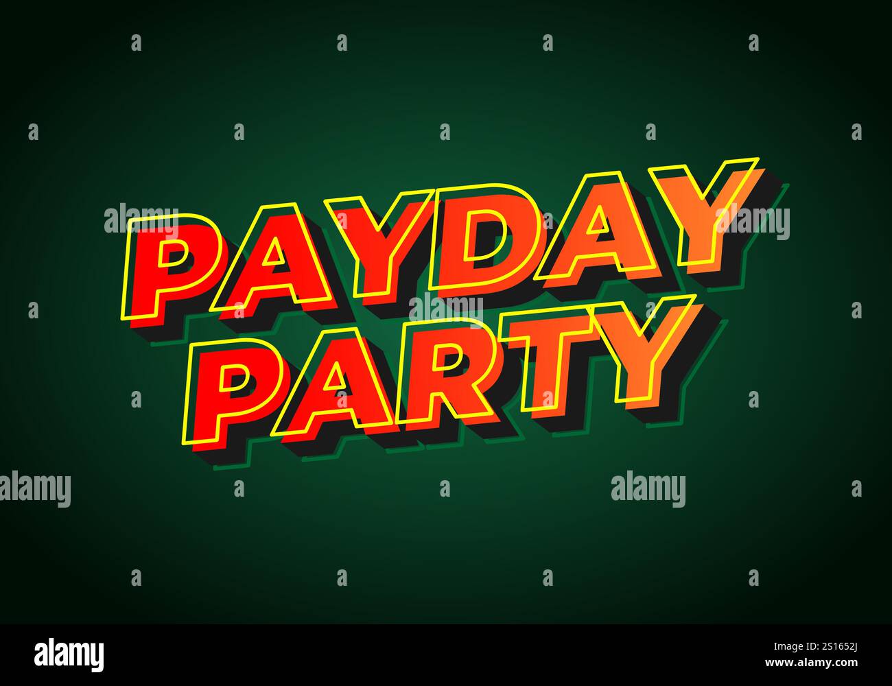 Payday party. Text effect design for social media ads in 3D style Stock ...