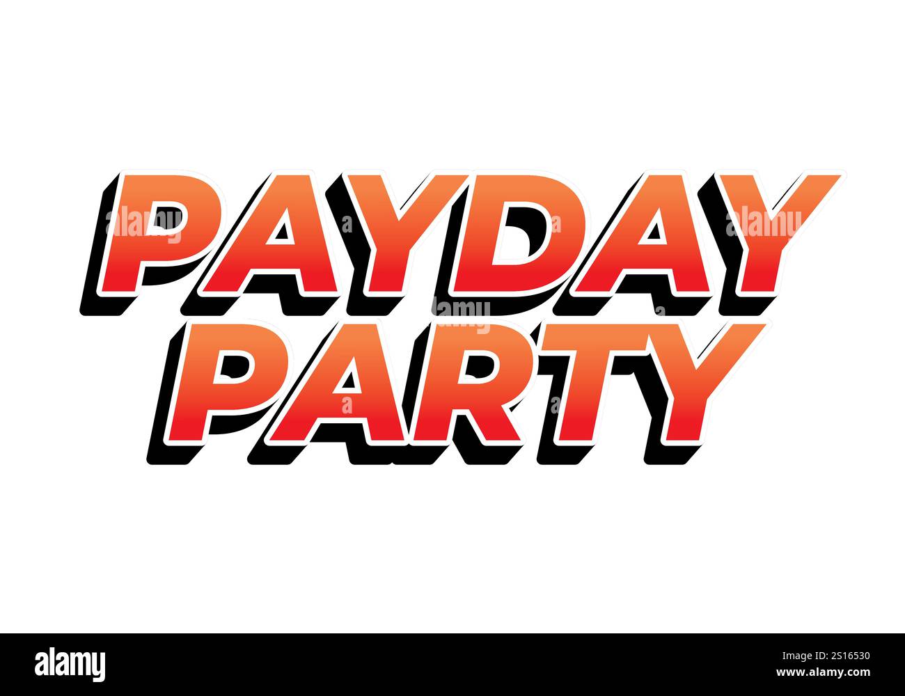 Payday party. Text effect design for social media ads in 3D style Stock ...