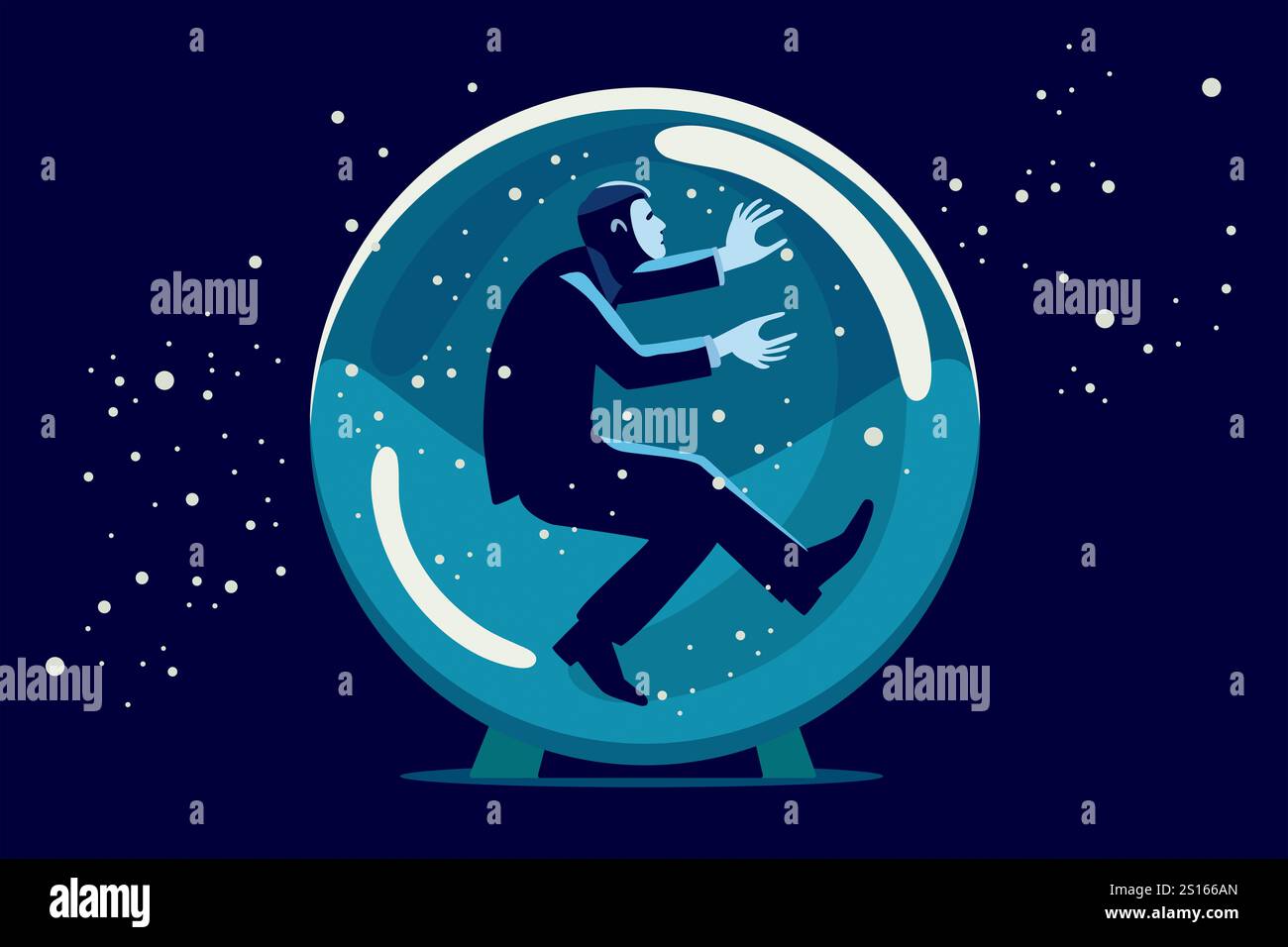 personality disorderม person feeling trap , stuck in dark cage, crystal ...