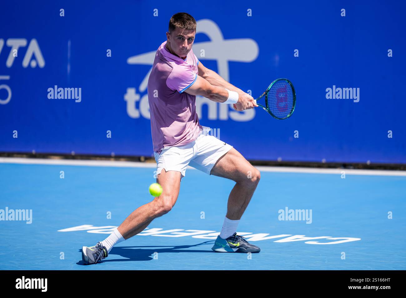 Canberra, Australia; 1st Jan 2025: Duje Ajdukovic of Croatia is ...