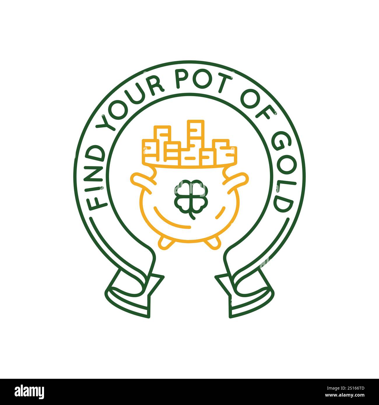 Simple Logo with Pot of Gold Icon Stock Vector Image & Art - Alamy