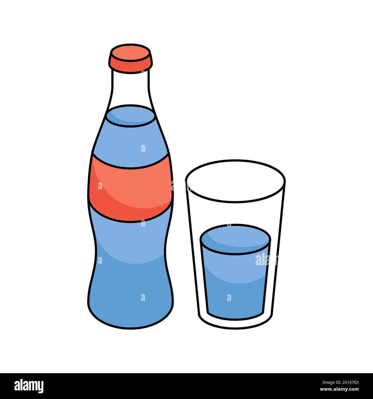 Refreshments, beverages, soda bottle with glass vector design Stock ...