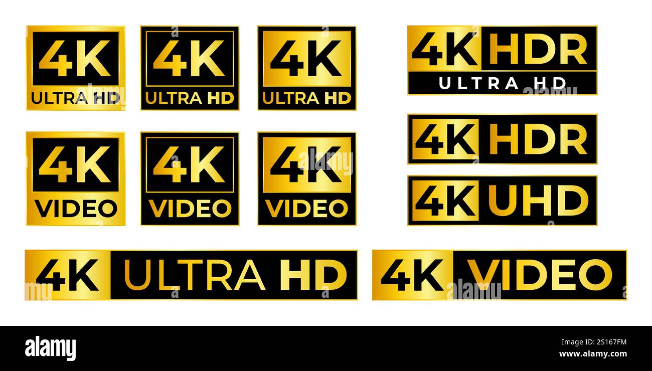 4k ultra hd video symbol collection Stock Vector Image & Art - Alamy