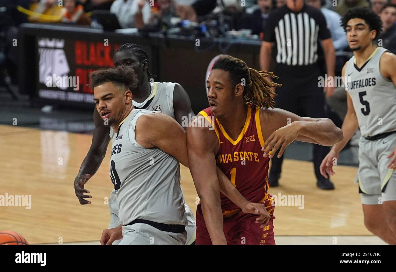 Colorado center Elijah Malone (50) and Iowa State center Dishon Jackson ...